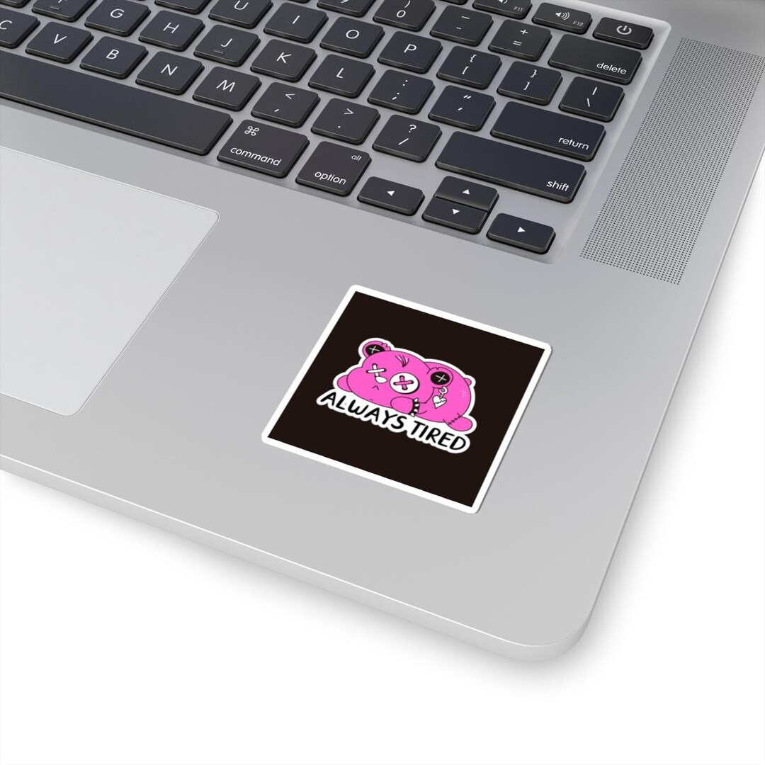 Always Tired Pink Teddy Bear Sticker | Sleepy Emo Kawaii Decal - Etsy