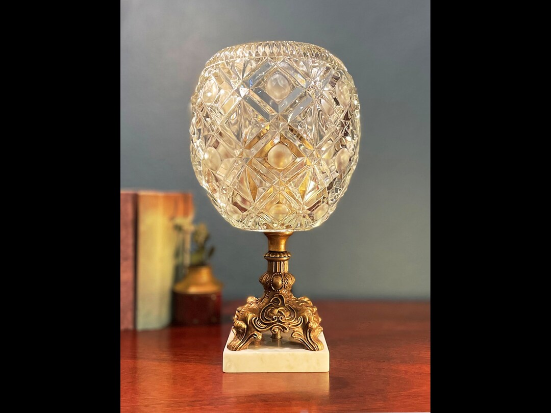 Crystal Table Top Lamp Bohemian Style Boudoir Light - Etsy