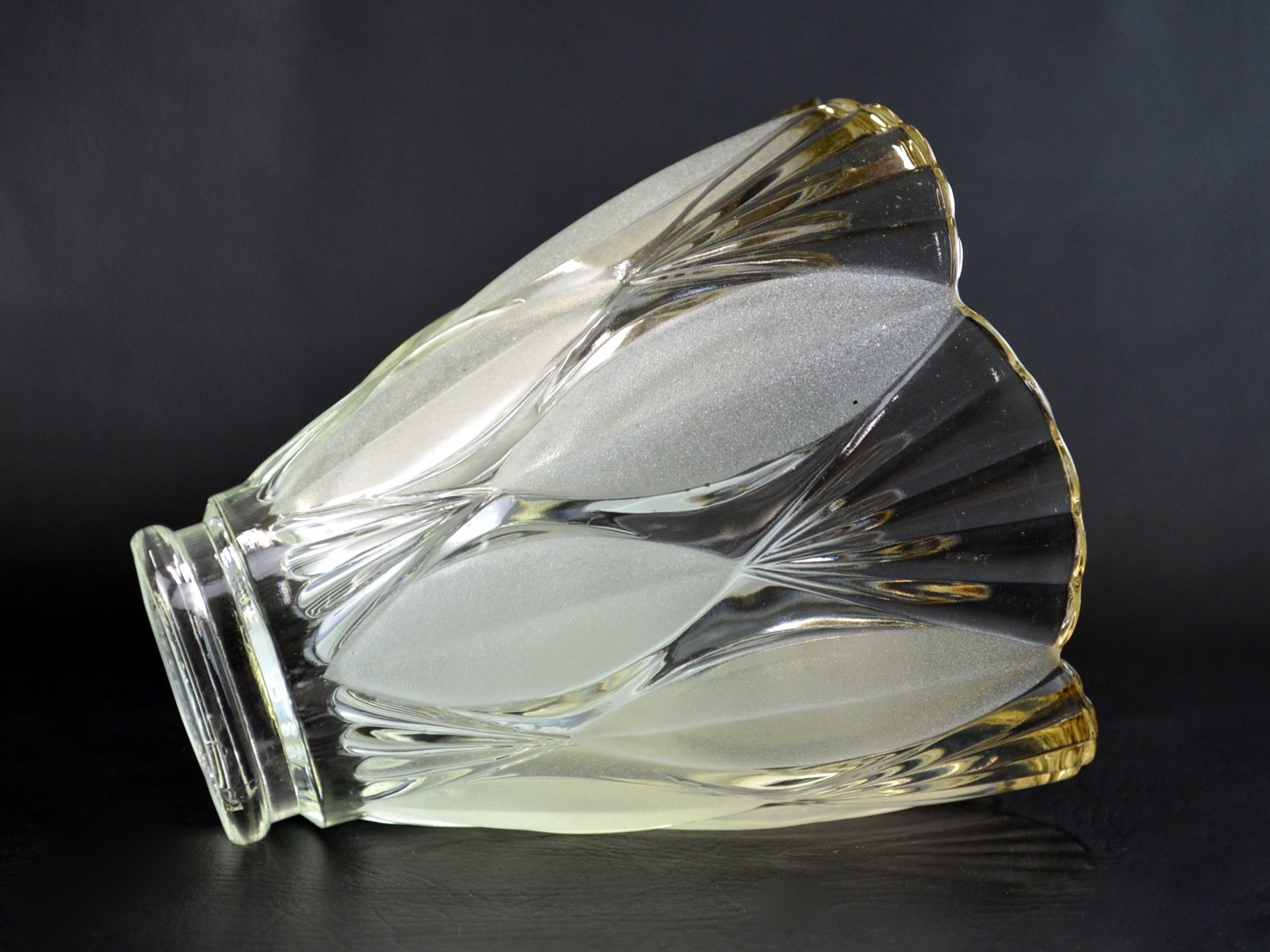 Art Deco Clear & Etched Cut Glass Light Shade for 2-1/4 - Etsy