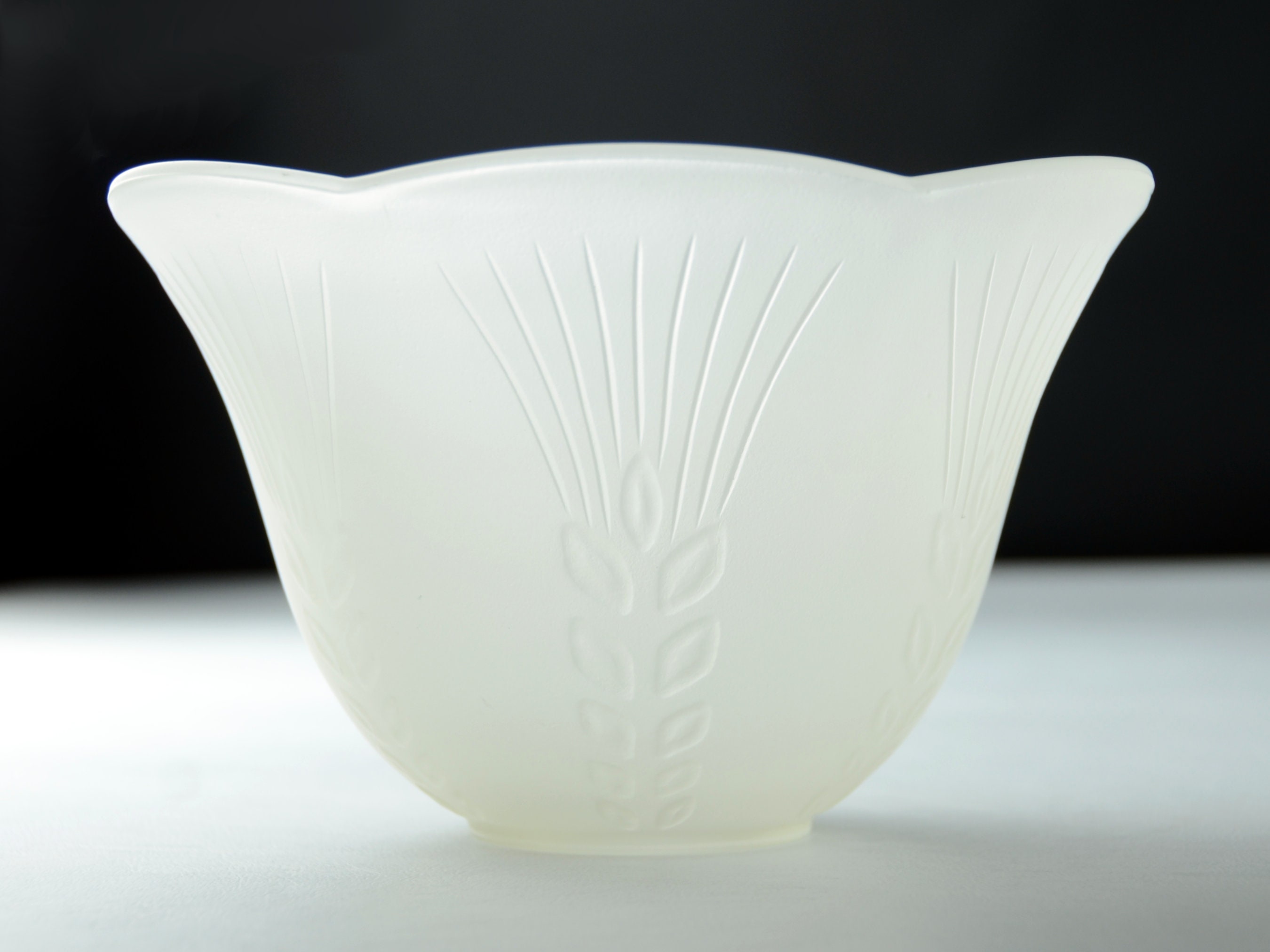 Vintage Frosted Glass Lamp Shade, Light Fixture Replacement Globe Shade ...