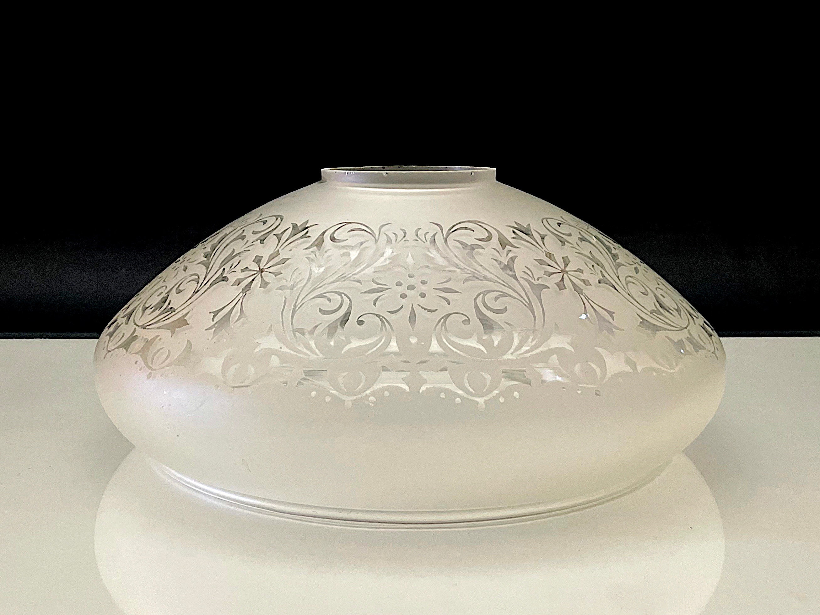 Satin Etched Vianne Glass Lamp Shade French-made - Etsy