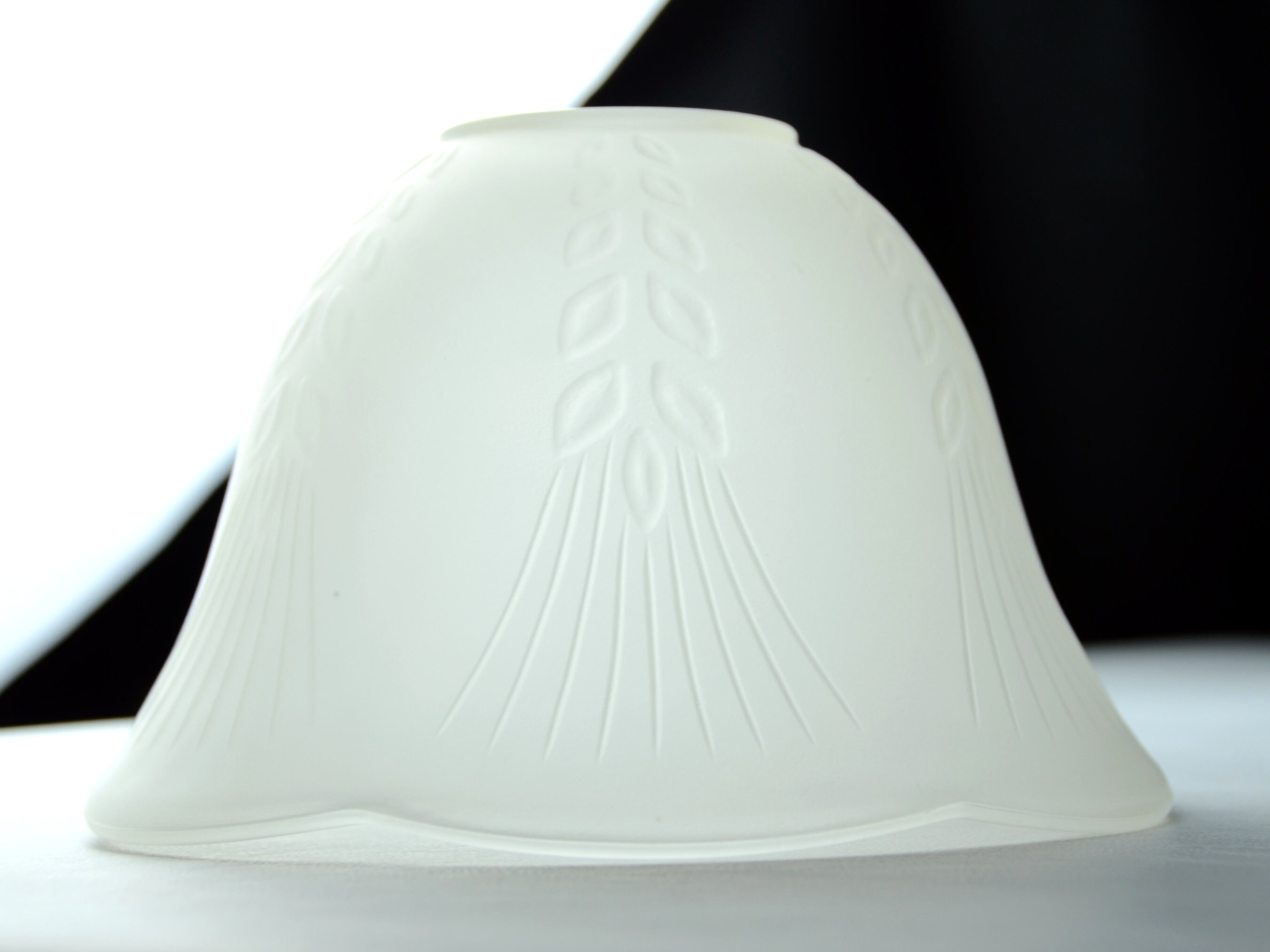 Vintage Frosted Glass Lamp Shade, Light Fixture Replacement Globe Shade ...