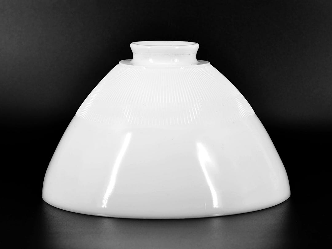 Vintage Milk Glass Light Shade White Deflector Lamp Shade Diffuser ...