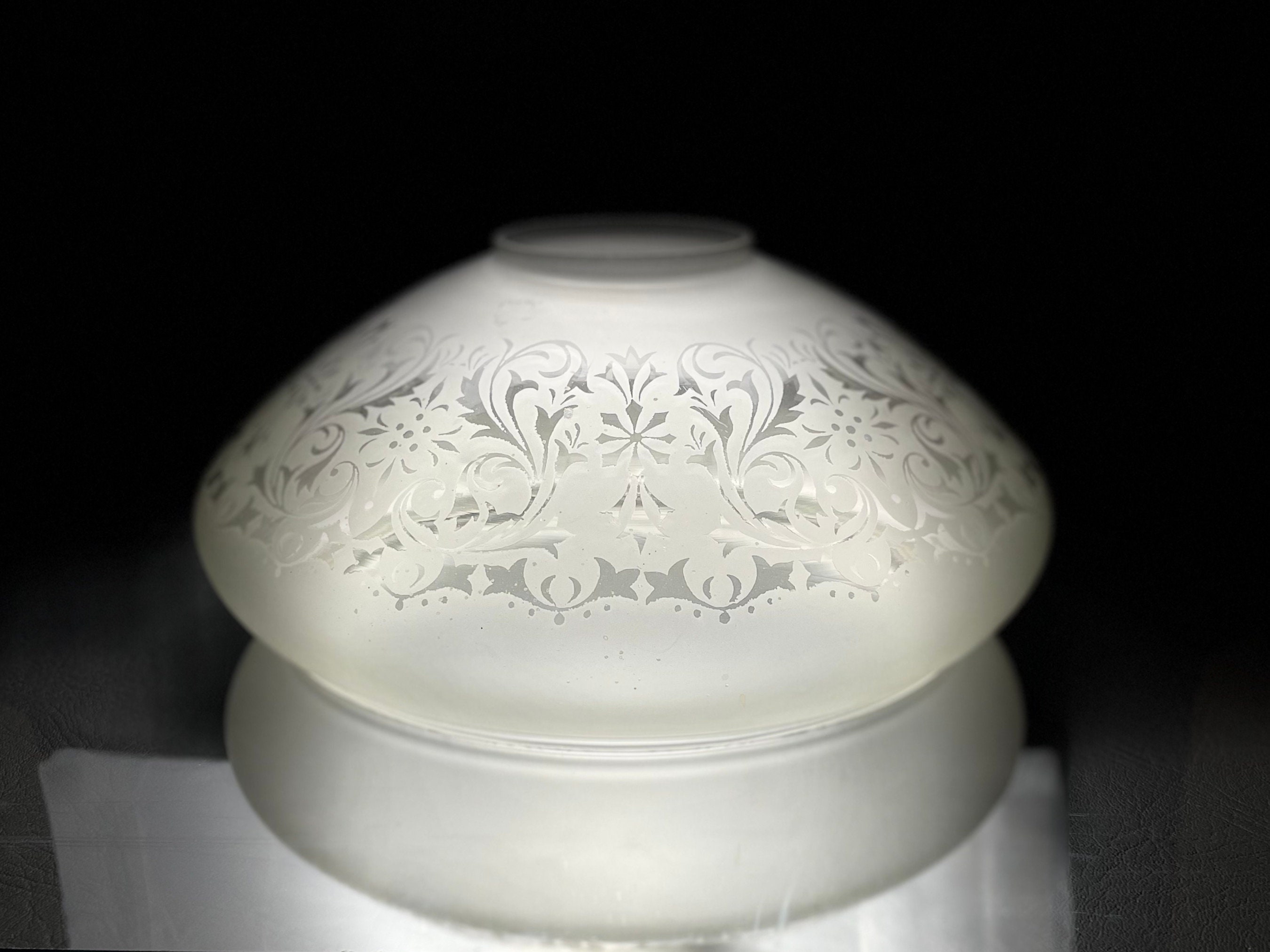 Satin Etched Vianne Glass Lamp Shade French-made - Etsy