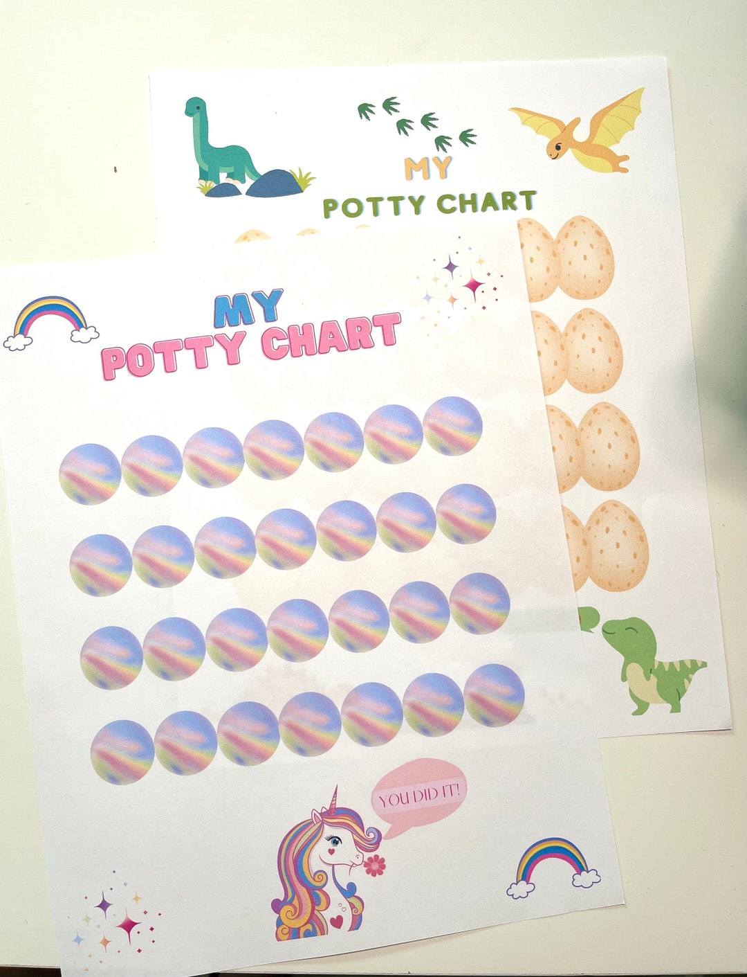 Potty Chart BUNDLE/ Dinosaur Potty Chart/ Unicorn Potty Chart/ My Potty ...