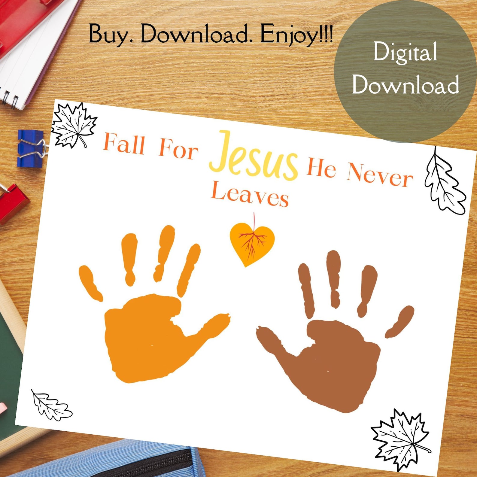 Fall for Jesus He Never Leaves, Kids Fall Craft, DIY Crafts, Handprint ...