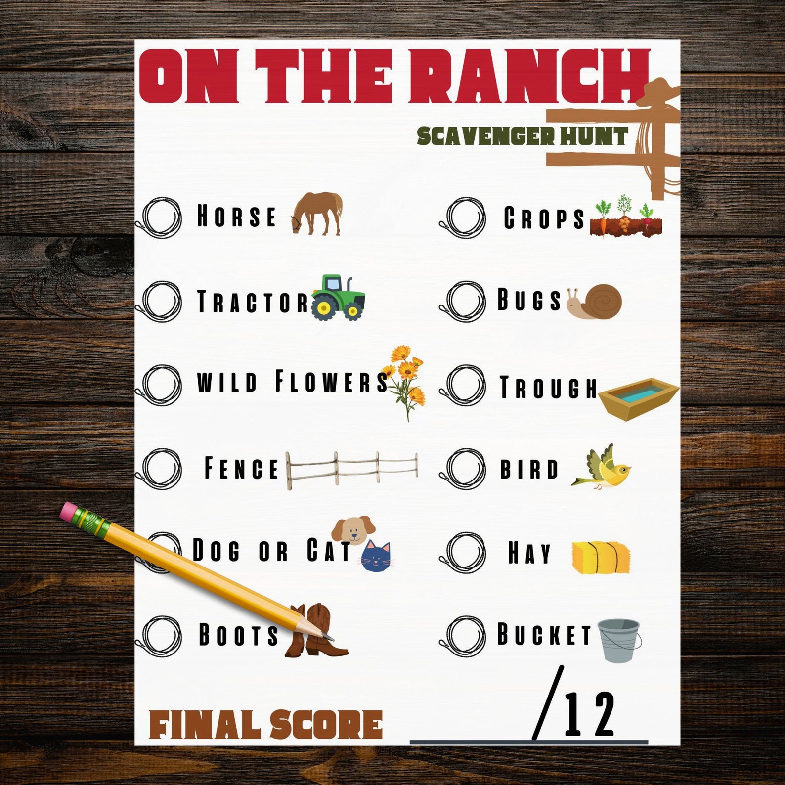 On the Ranch Scavenger Hunt for Kids/ Digital Download/ Print at Home ...