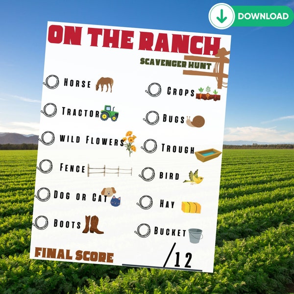 Cowboy Scavenger Hunt - Etsy
