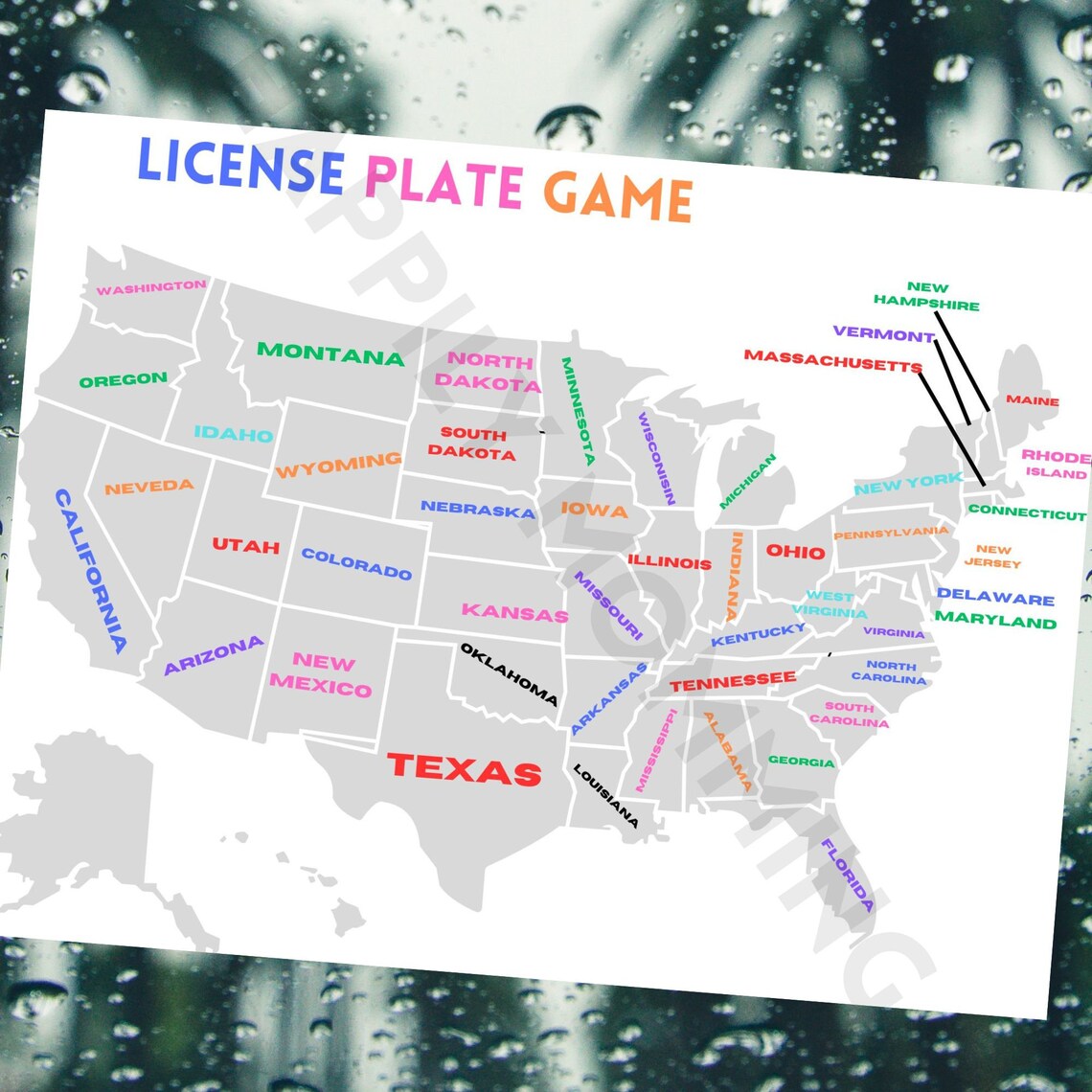 Road Trip Scavenger Hunt/ Printable Set of 4/ Find the Car Colors/ Find ...