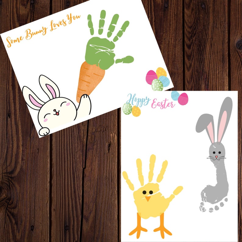 DIY Easter Kid Crafts/ Printable Handprint Footprint Art Bundle/ Gifts ...
