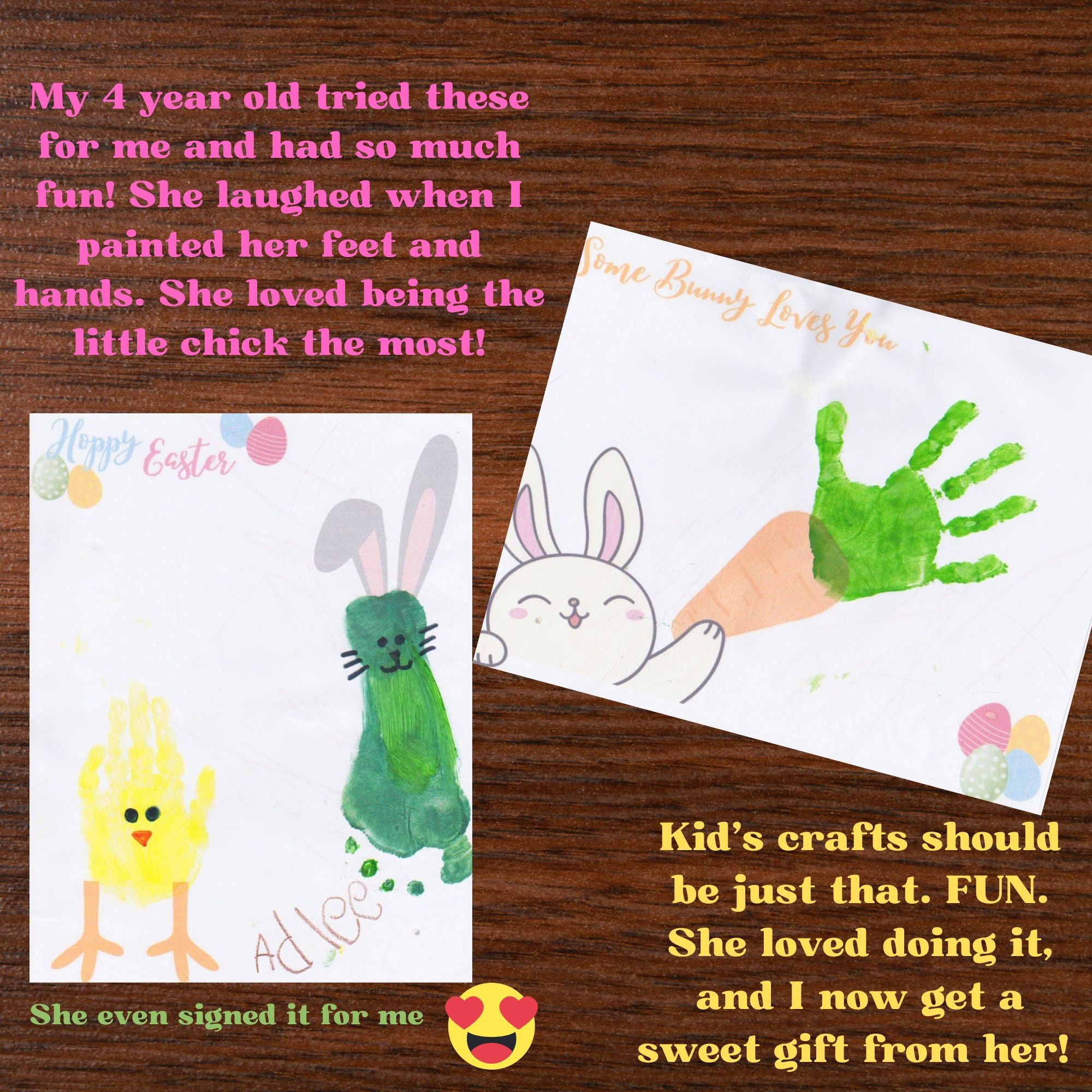 DIY Easter Kid Crafts/ Printable Handprint Footprint Art Bundle/ Gifts ...
