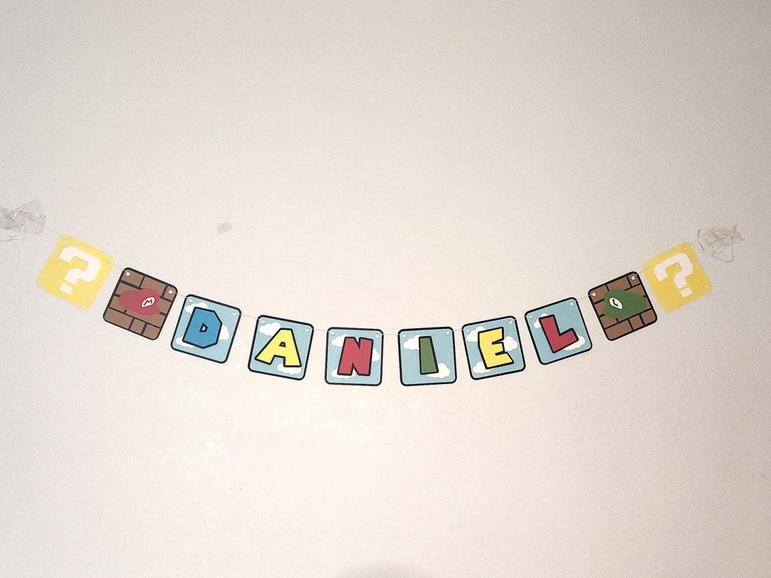 Super Mario Banner, Mario Birthday Banner, Mario Brothers Banner - Etsy