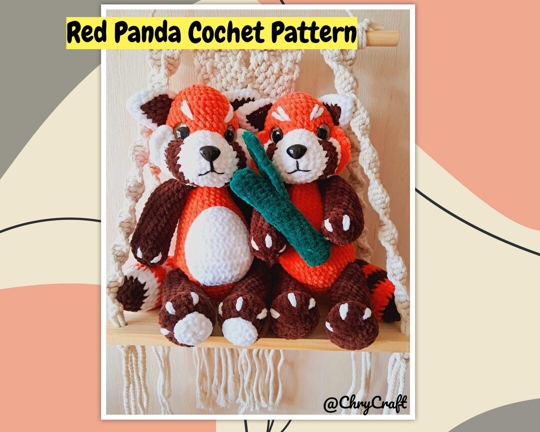 Red Panda Crochet Plushie (ENG) | Crochet Pattern | Crochet Panda ...