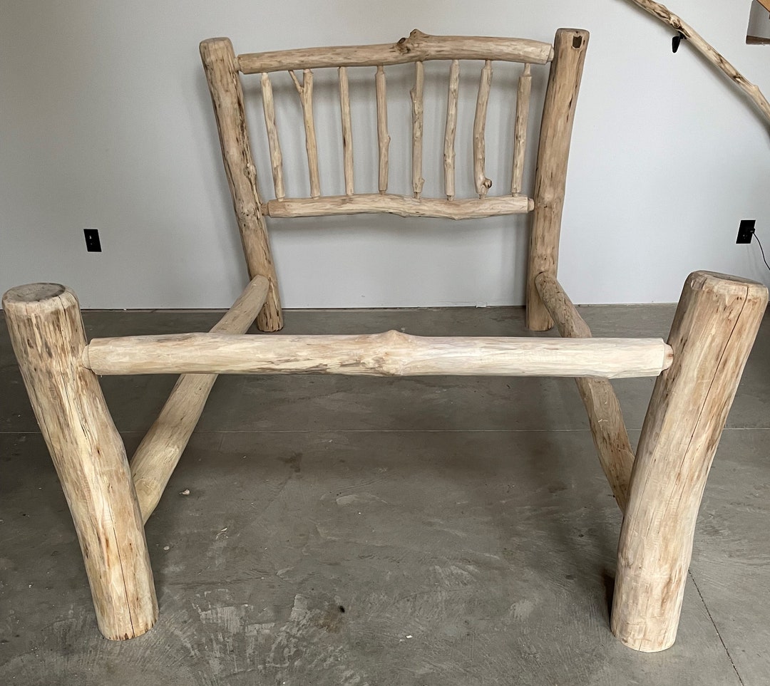 Log Bed Frame Carved Maple Tree Hobbit Dwarf Rustic Timber Outdoor ...