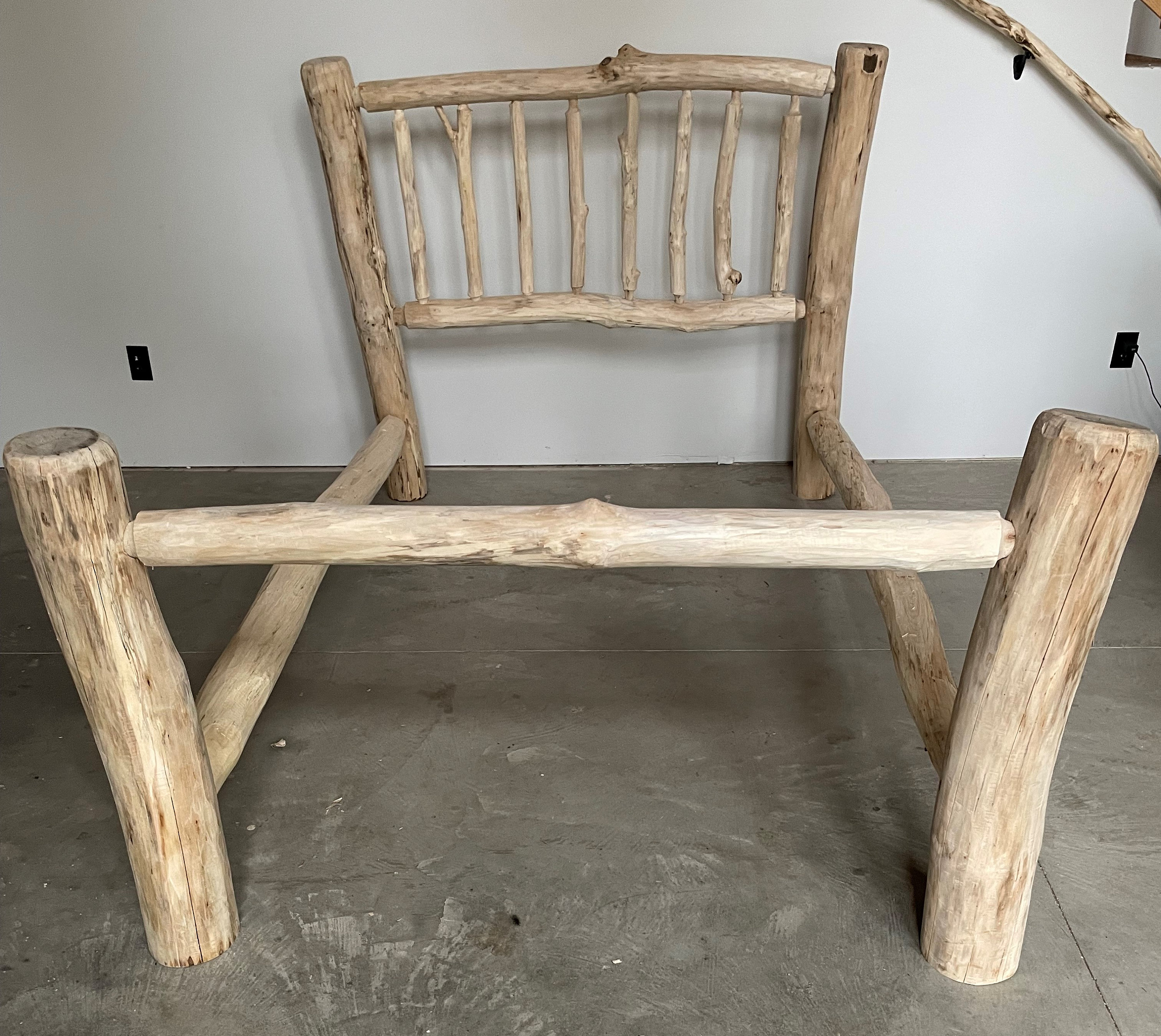 Log Bed Frame Carved Maple Tree Hobbit Dwarf Rustic Timber Outdoor ...