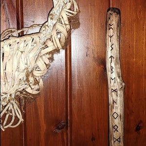 Wooden Wizard Staff Maple Hand Carved Druid Cane Walking Stick Martial ...