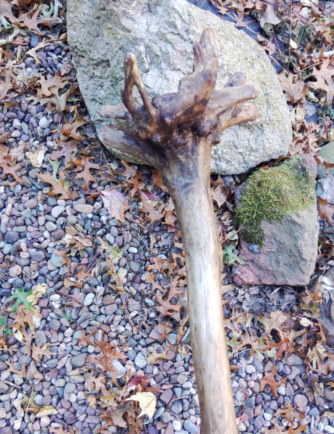 Wooden Wizard Staff Maple Hand Carved Druid Cane Walking Stick Martial ...