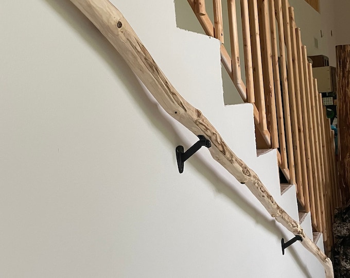 Kit Staircase Handrail,birch Log Handrail,wall Mounted Hand Rail ...