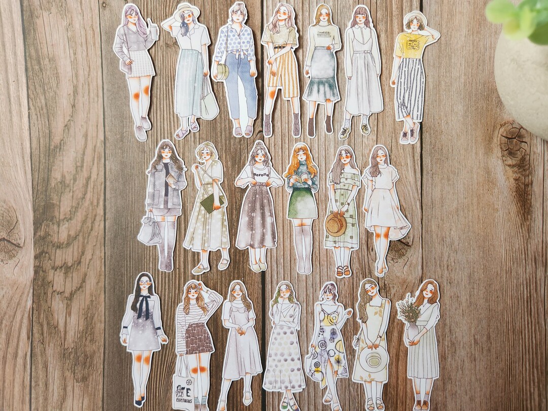 Recolored Girls Stickers Girl Stickers Journal Stickers - Etsy