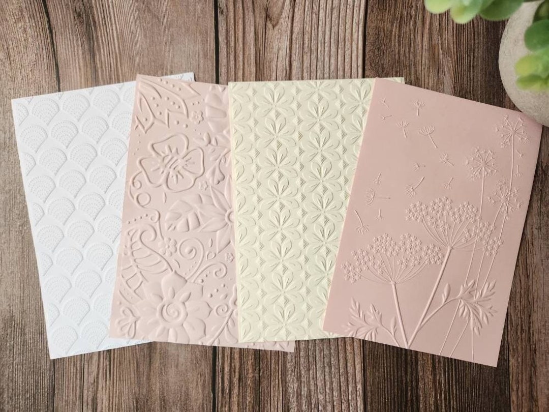Set of 4 Lovely Embossed Papers - Etsy