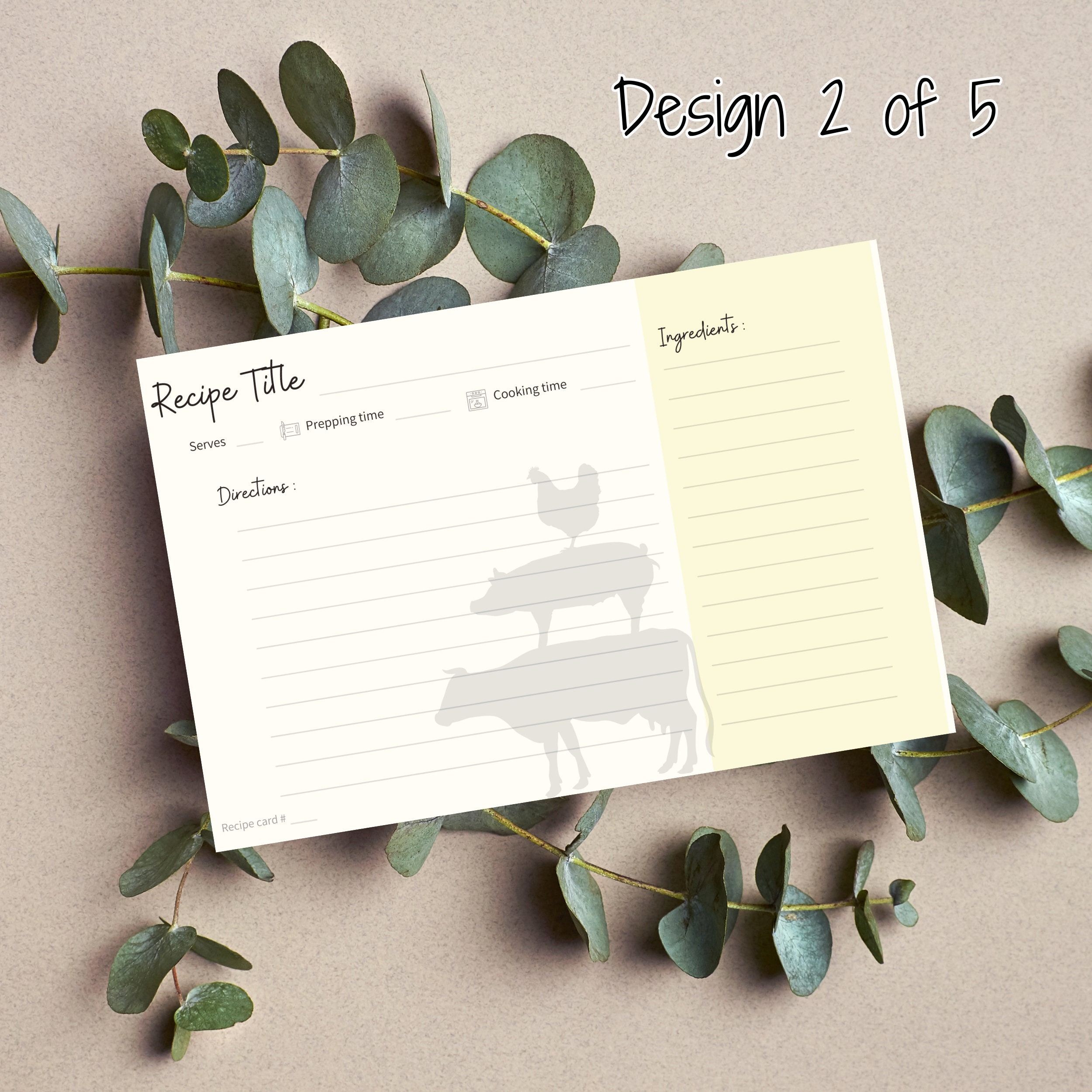 Farmhouse Recipe Card Template Printable Recipe Card 4 X 6 - Etsy
