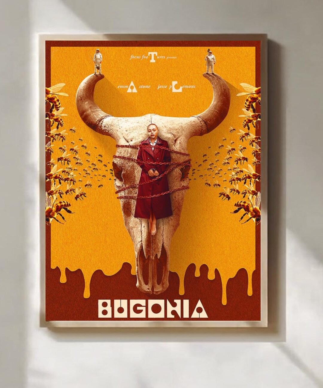 Bugonia Movie Poster Surreal Horror Poster Art Dark Folk Cinema Wall ...
