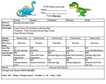 Dinosaur Lesson Plan - Etsy