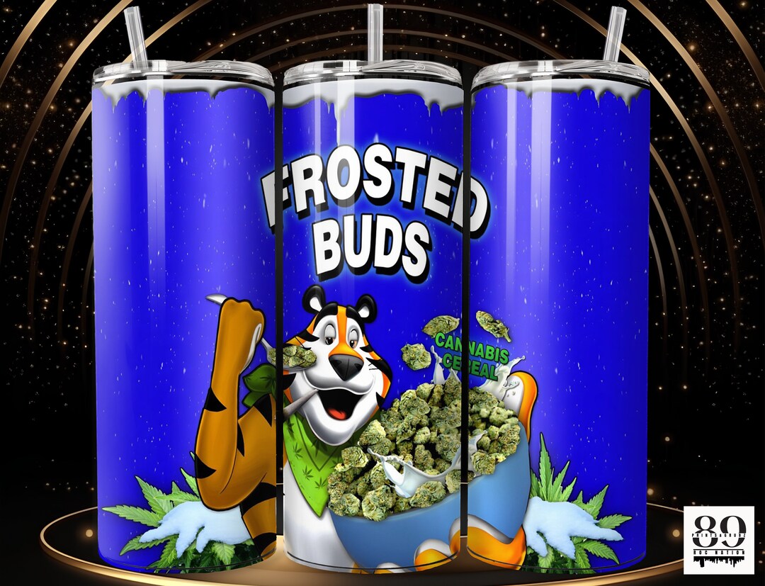 Frosted Buds / Cereal Flavor's 20 Oz Funny Weed Tumbler 420 Joke Stoner ...