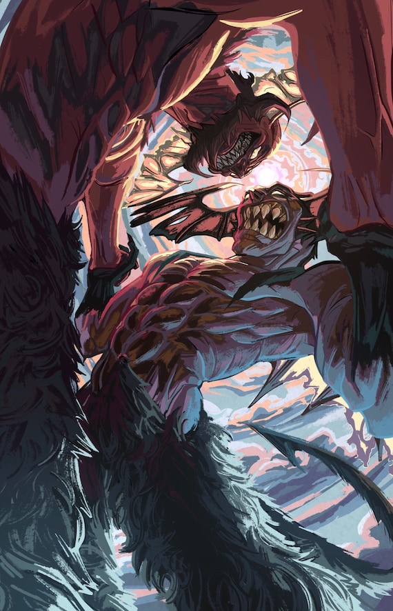 Devilman Vs Amon Print - Etsy
