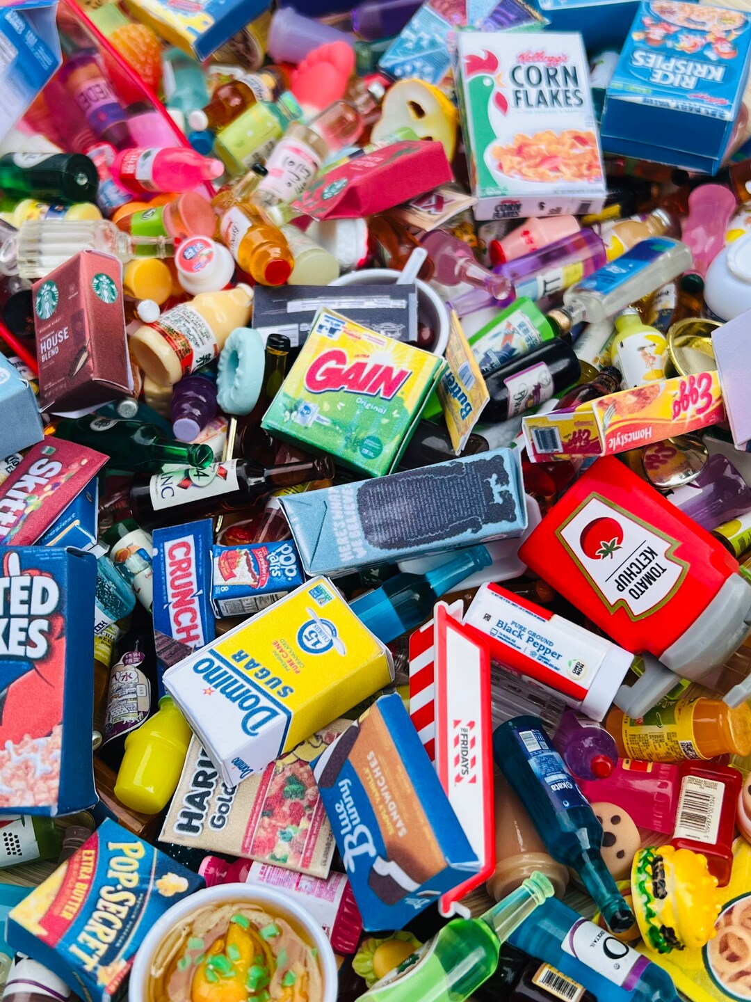 Dollhouse Food Mini Foods 25 Pieces Miniature Foods Miniature Drinks No ...