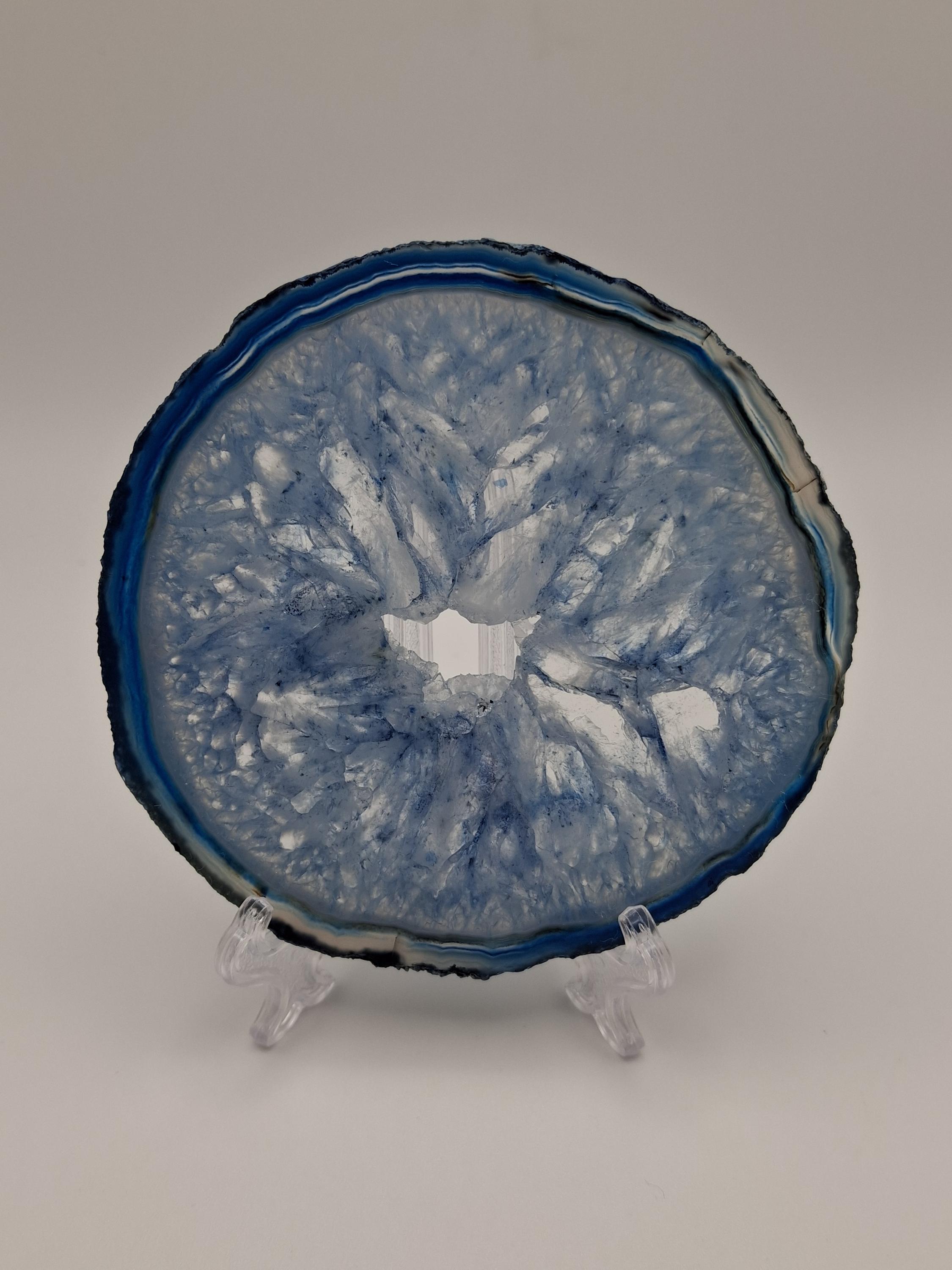 Brazilian Blue Agate Geode Slice Crystals 44.5 Avg - Etsy