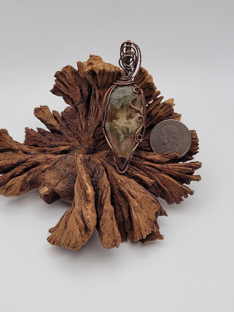 Coprolite, Agatized Dinosaur Dung Pendant, Copper Wire Wrapped Fossil ...