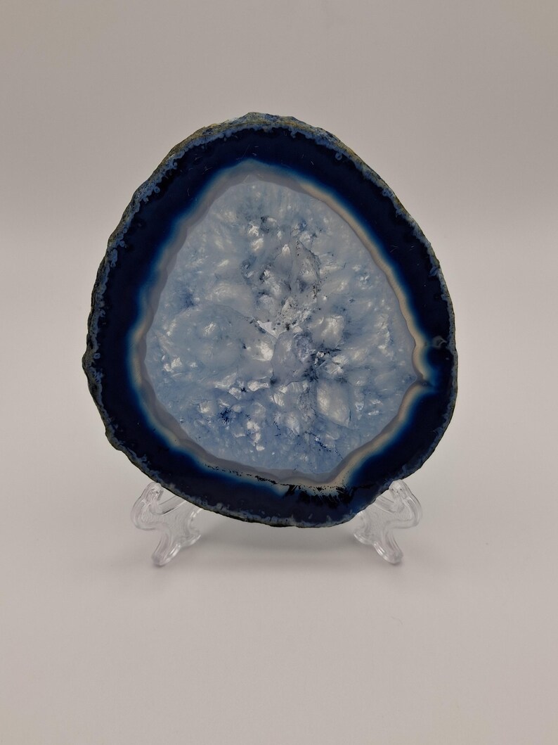 Brazilian Blue Agate Geode Slice Crystals 44.5 Avg - Etsy