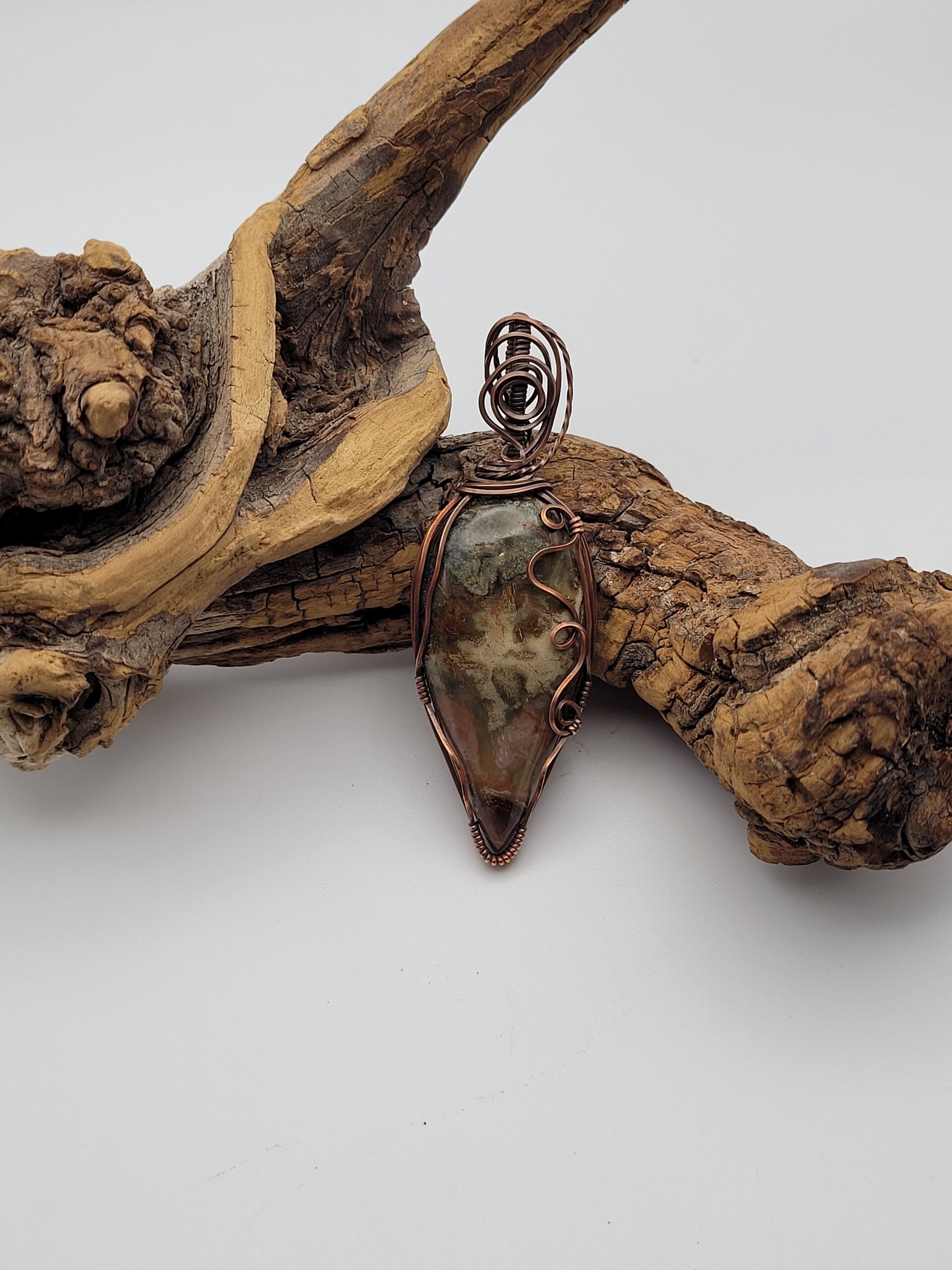 Coprolite, Agatized Dinosaur Dung Pendant, Copper Wire Wrapped Fossil ...