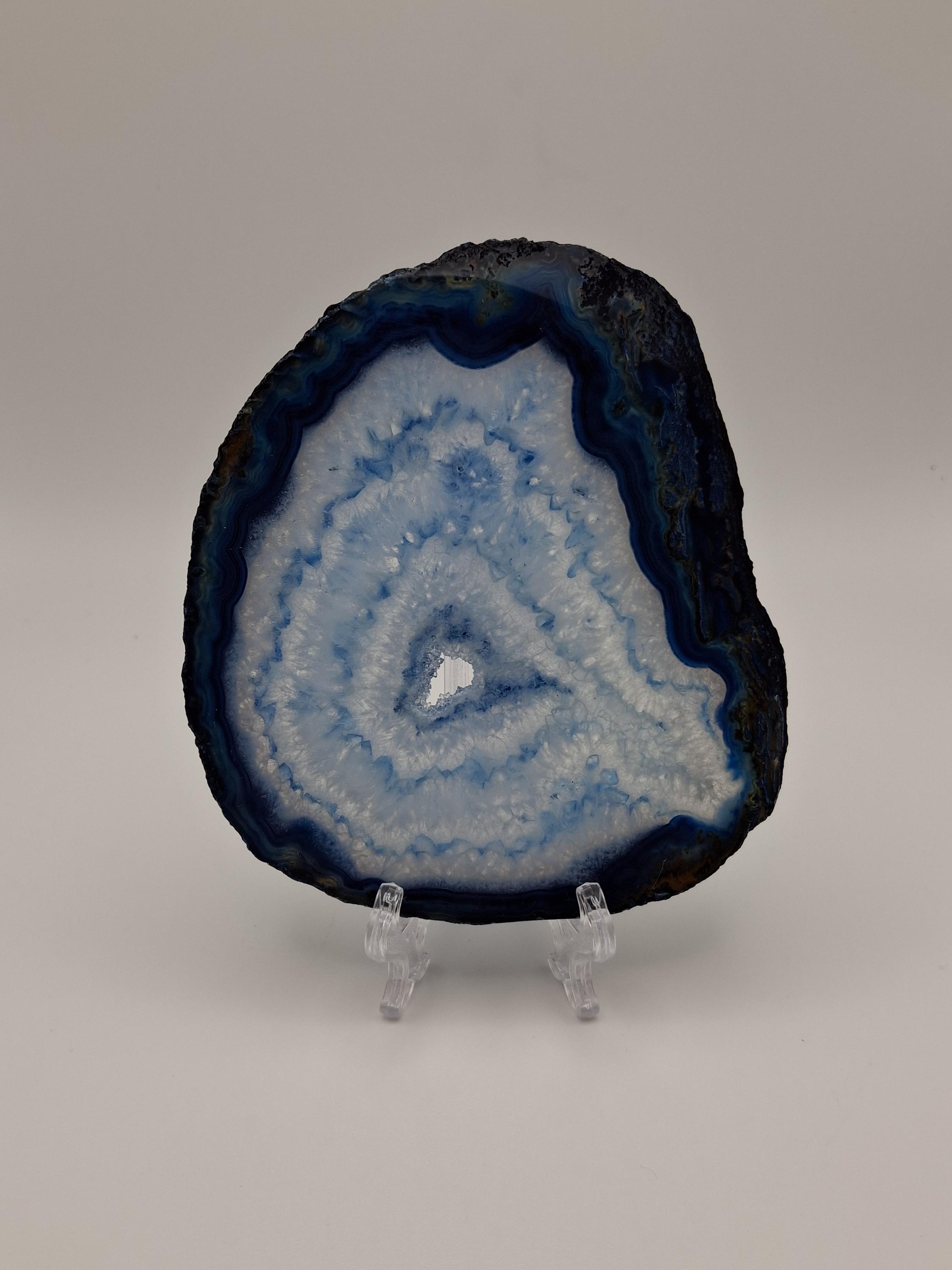 Brazilian Blue Agate Geode Slice Crystals 44.5 Avg - Etsy