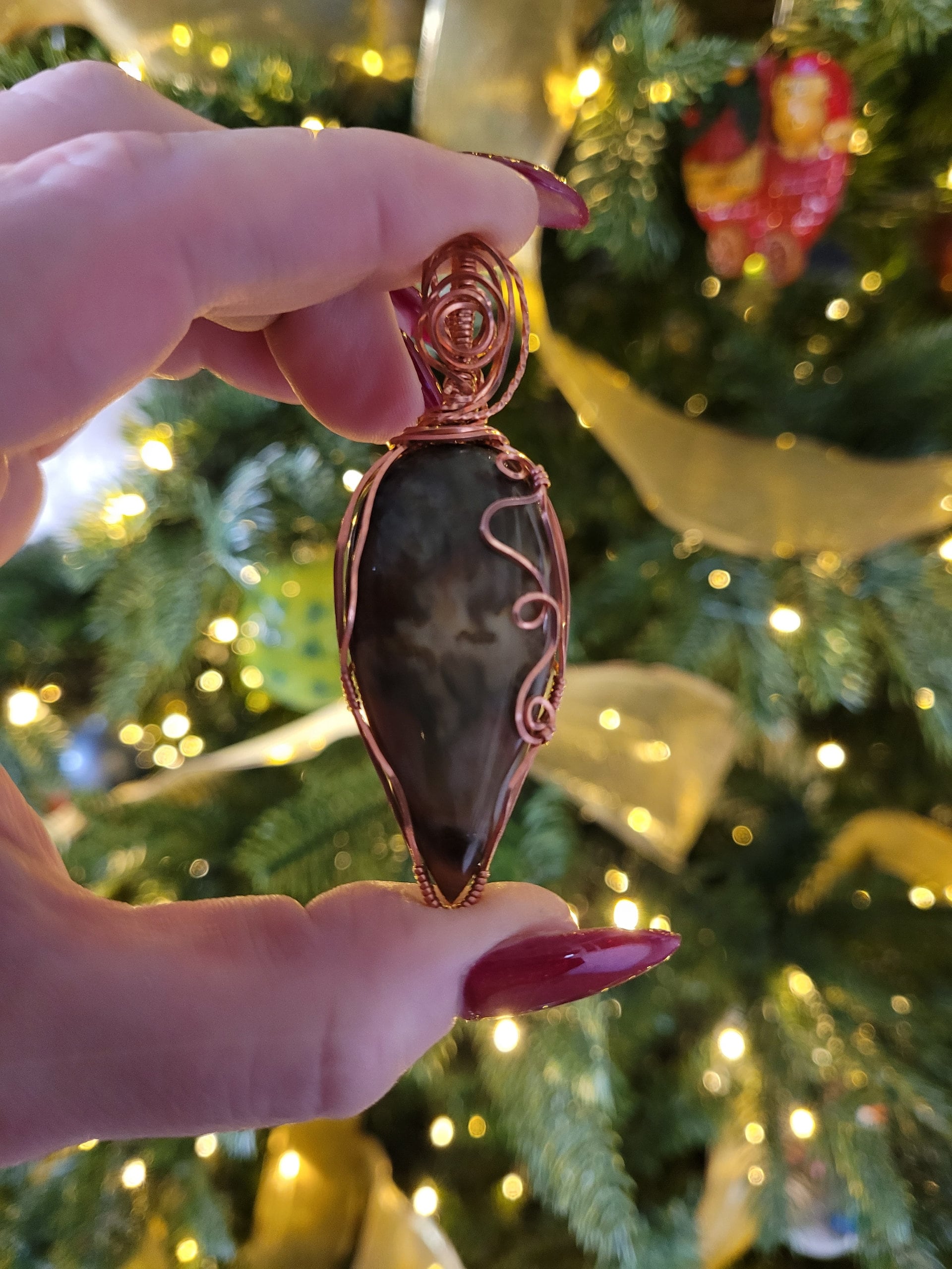 Coprolite, Agatized Dinosaur Dung Pendant, Copper Wire Wrapped Fossil ...