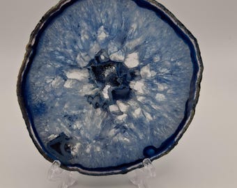 Brazilian Blue Agate Geode Slice Crystals 4"-4.5" Avg - Etsy