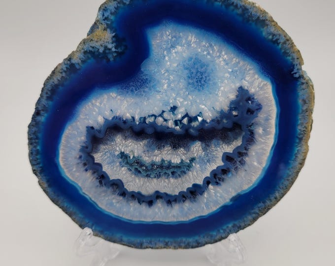 Brazilian Blue Agate Geode Slice Crystals 4"-4.5" Avg - Etsy
