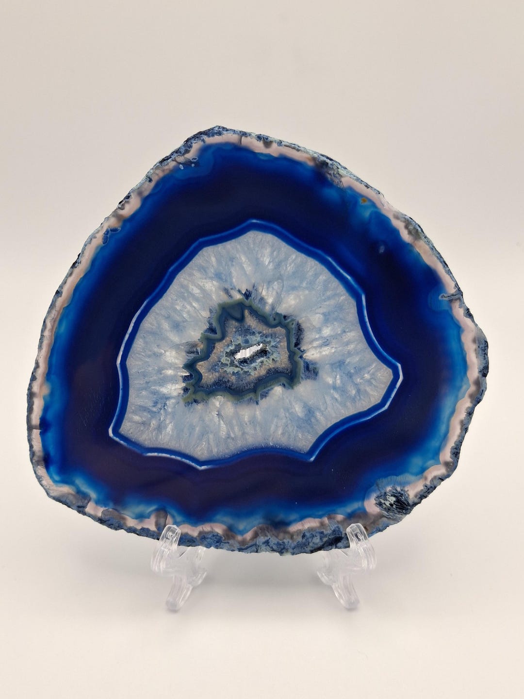 Brazilian Blue Agate Geode Slice Crystals 4"-4.5" Avg - Etsy