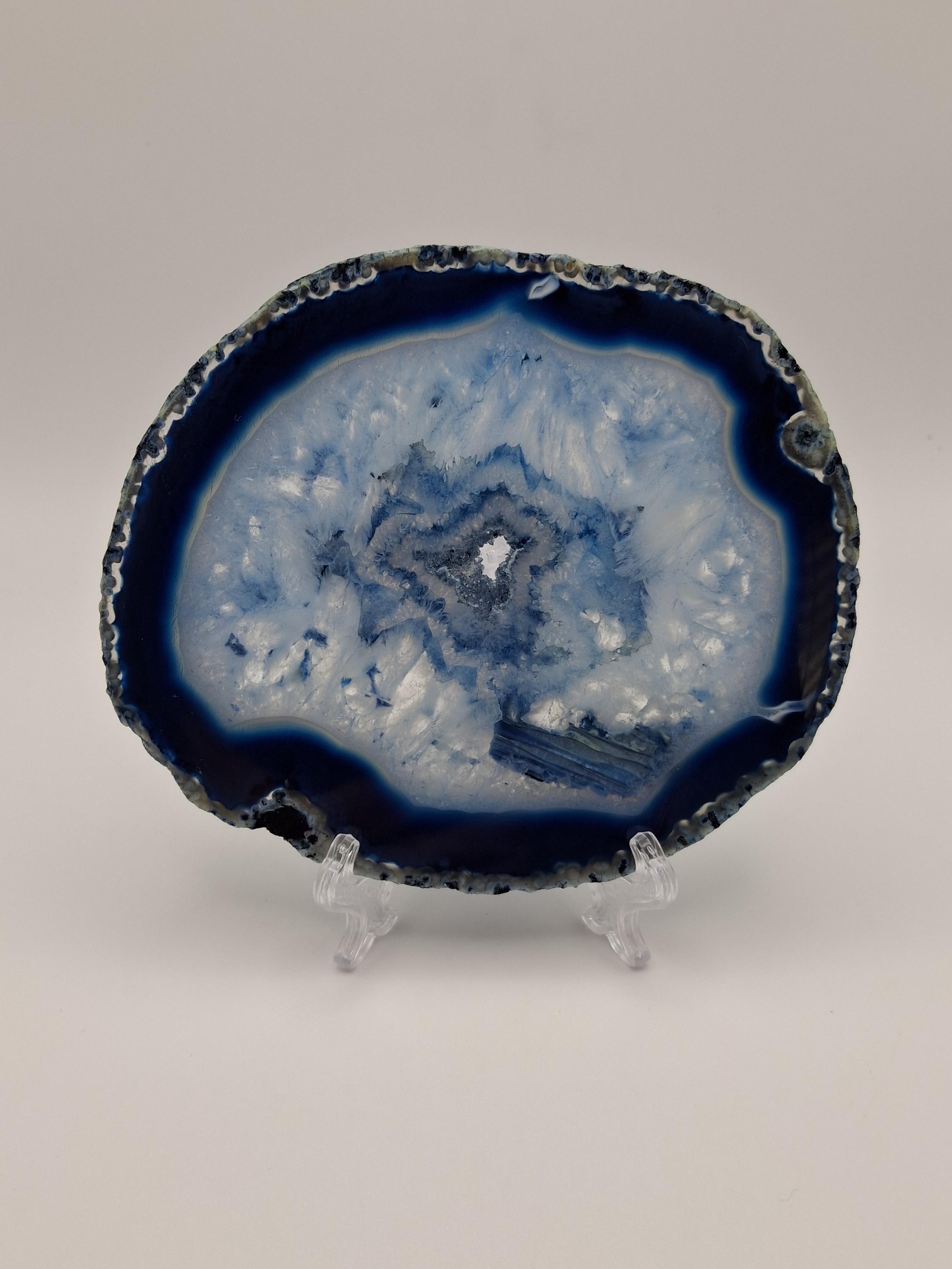 Brazilian Blue Agate Geode Slice Crystals 44.5 Avg - Etsy