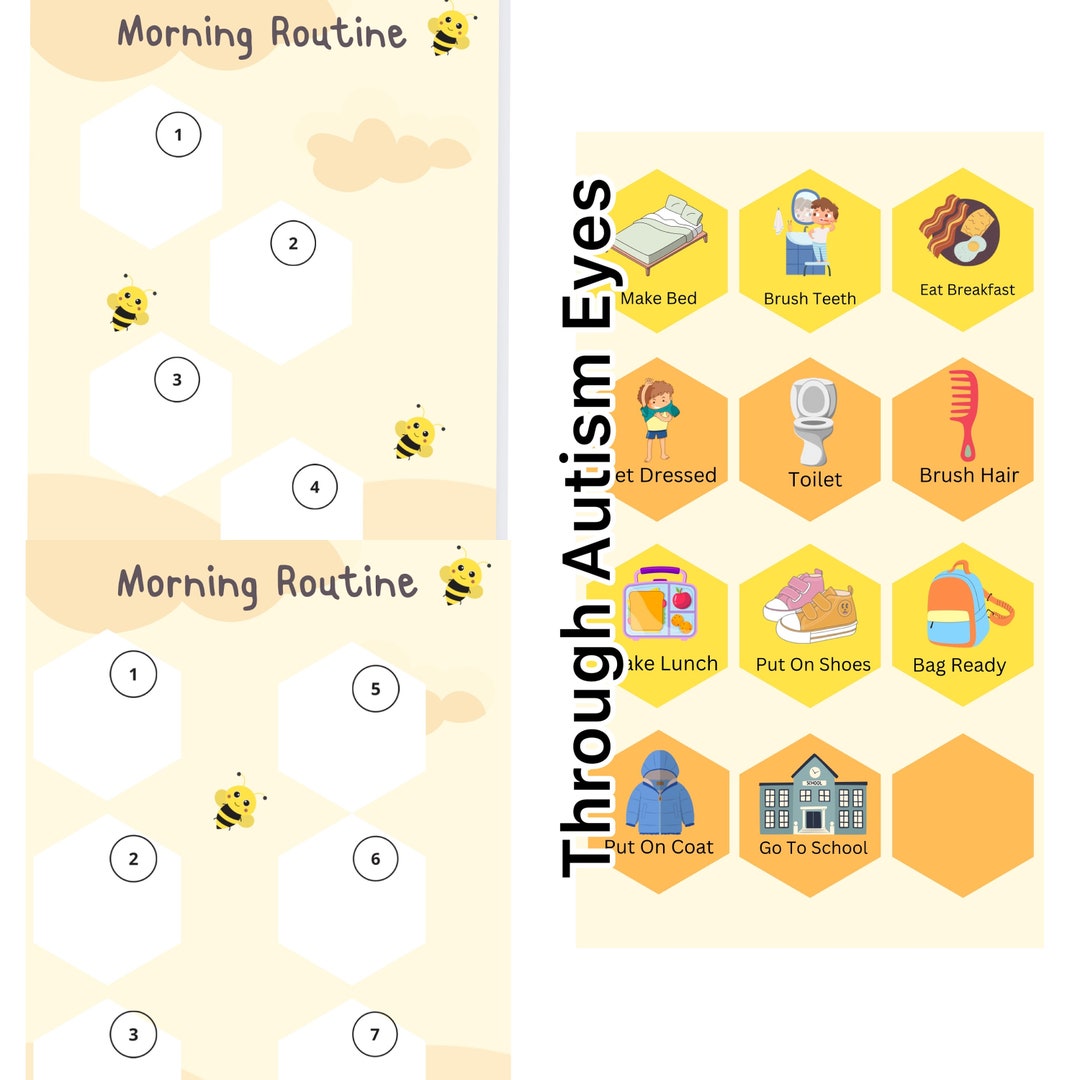 Morning Visual Schedule | 5 and 8 Step Template for Morning Routine ...