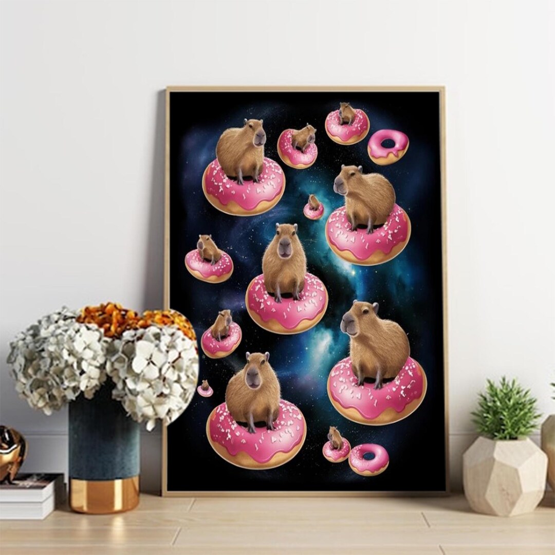 Donut D'équitation Space Capybara, Galaxy Capybaras Poster - Etsy