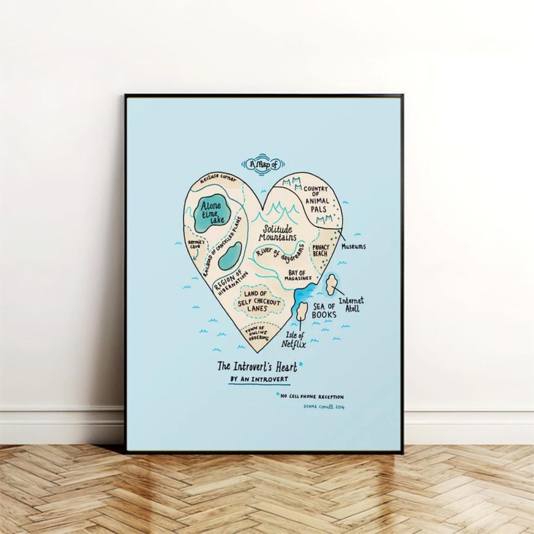 The Introvert's Heart Art Print Poster - Etsy