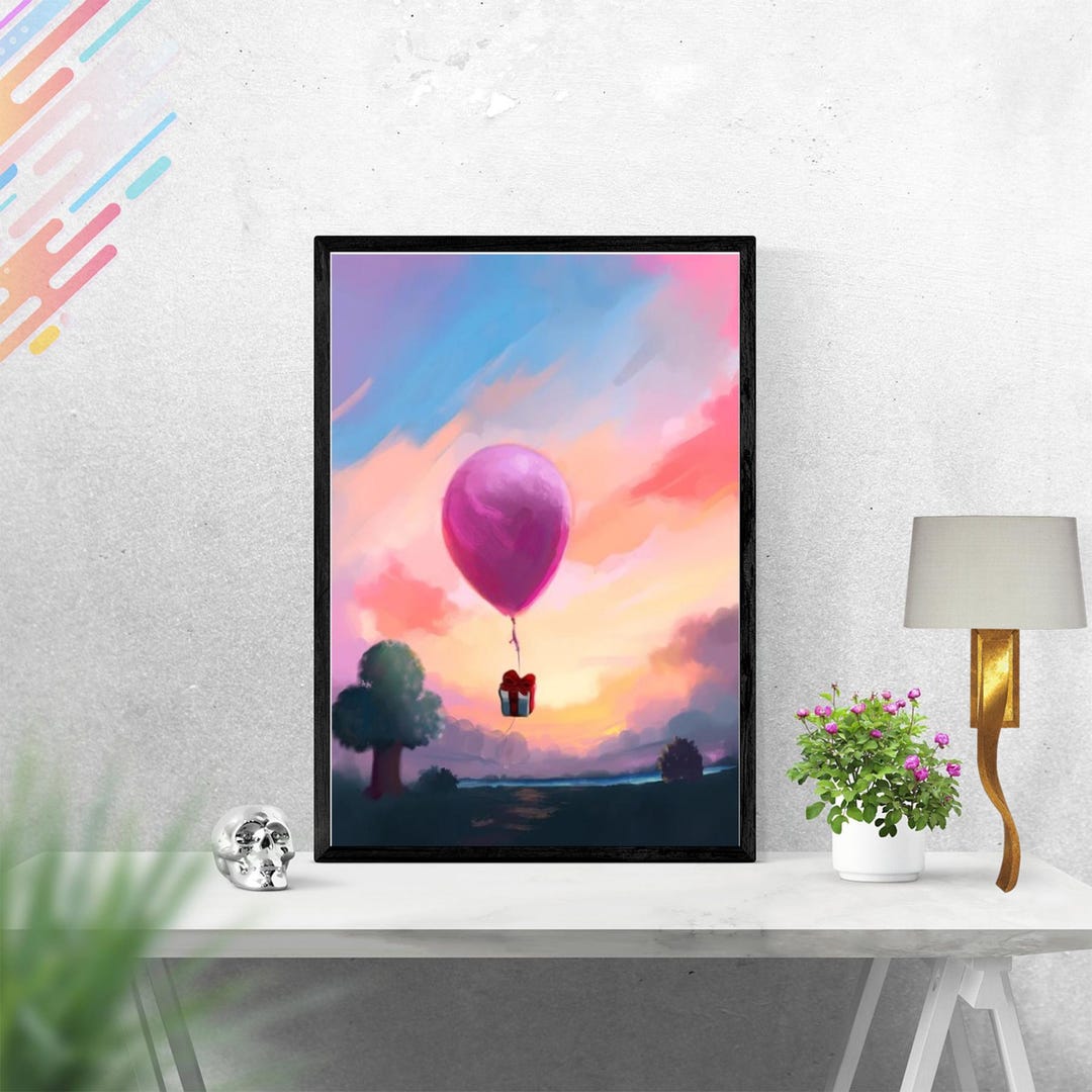 Painting With Paint ACNH Present Sunset Poster - Etsy