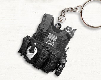 Police Uniform Keychain - Etsy