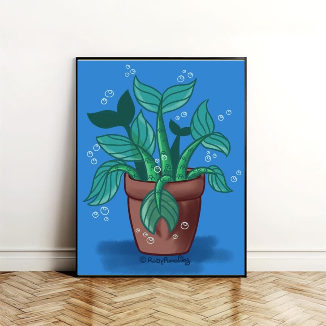 Mermaid Plants Poster - Etsy