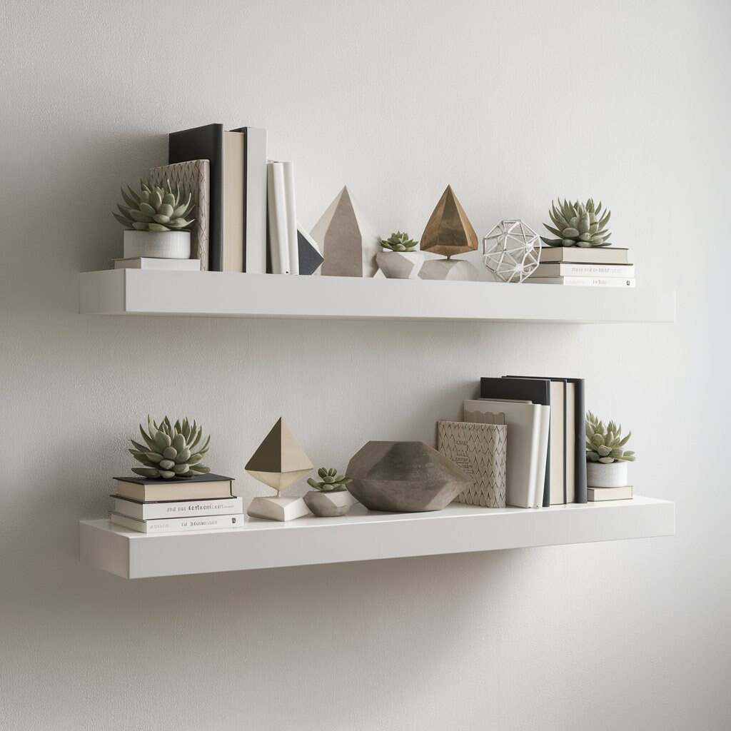 Set of 2 Floating Shelves Wall Mounted Rustic Wood Shelves for Bathroom ...