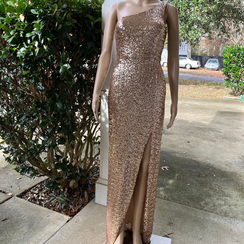 Gold Sequin Dress - Etsy