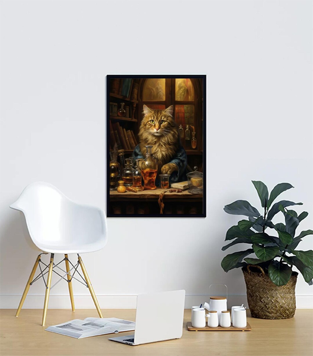 Alchemist Cat With Potions 3 Art Print Wall Decor Poster - Etsy