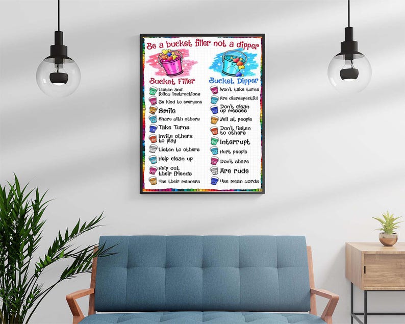 Be A Bucket Filler Not A Dipper Poster - Etsy